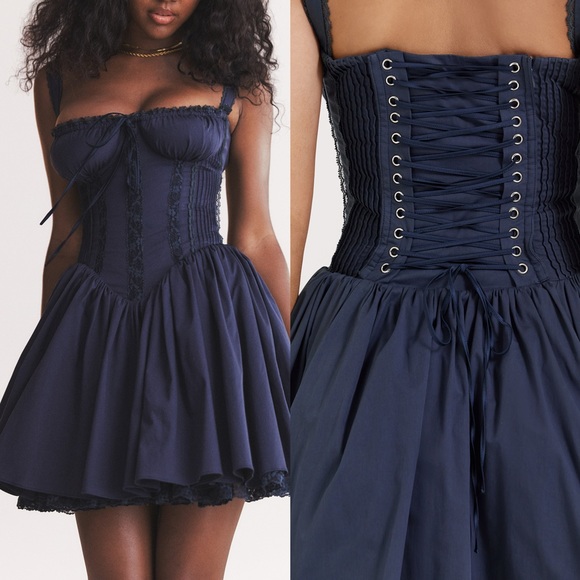 House of CB | Dresses | House Of Cb Pietra Vintage Navy Blue Corset ...